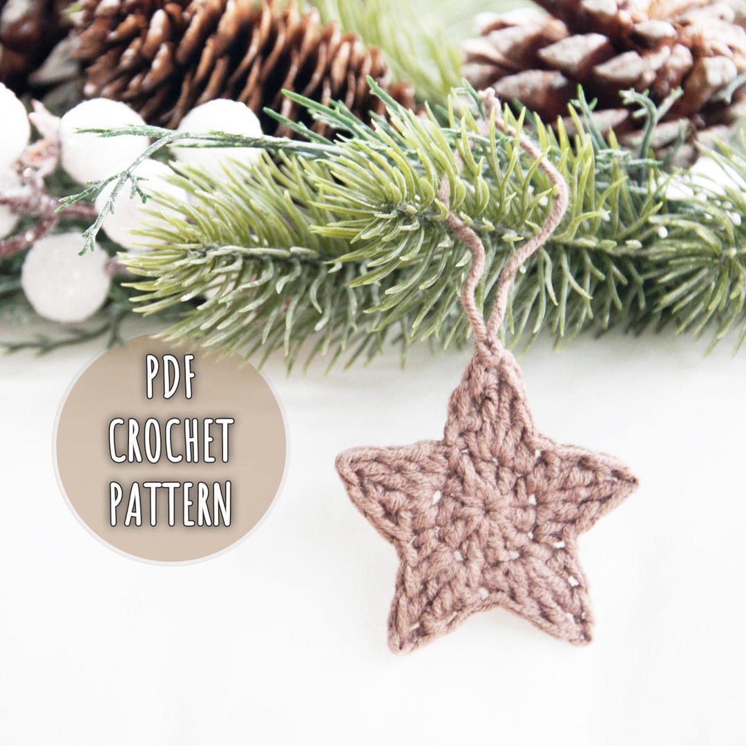 Crochet Christmas Star Ornament Pattern, PDF Crochet Star Pattern ...