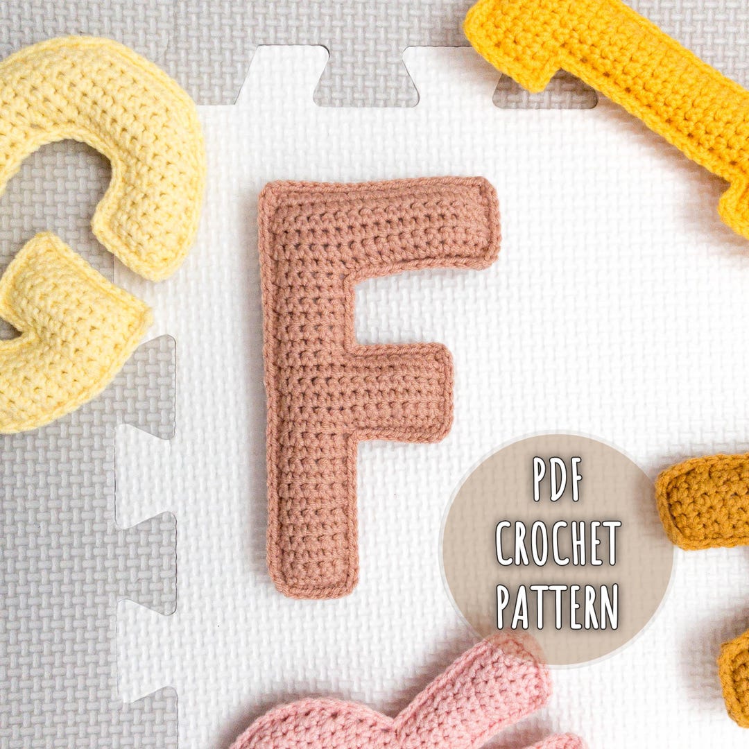 Letter F Crochet Pattern, Stuffed Amigurumi Capital Letters, Crochet ...