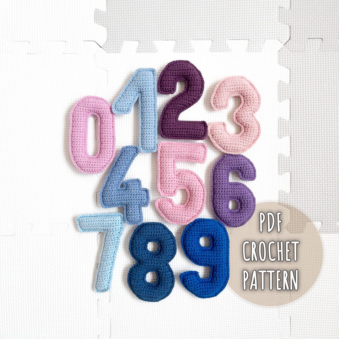 Crochet Numbers Pattern, Plush Number Set 0 to 9, Crochet 123 Pattern ...