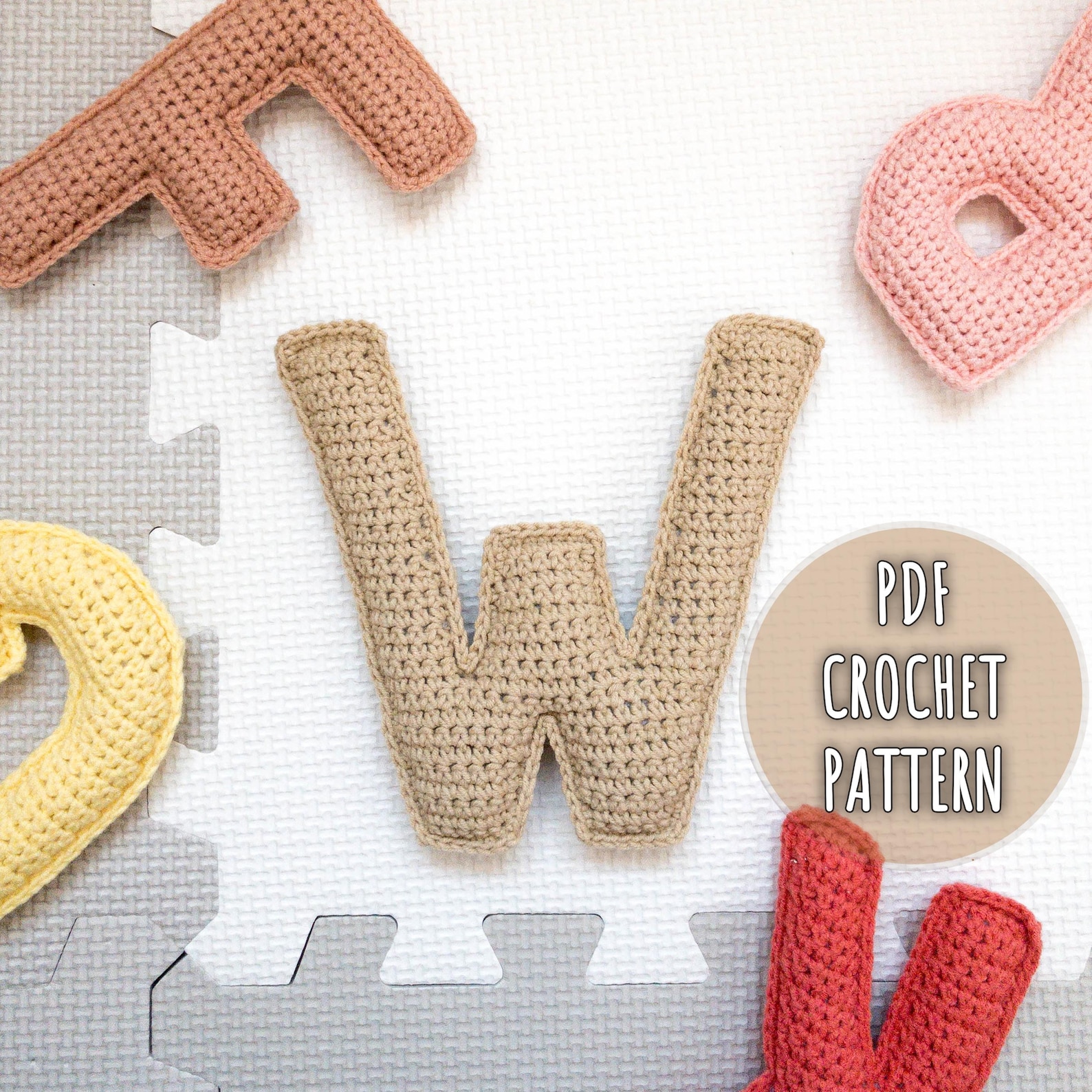 Letter W Crochet Pattern, Stuffed Amigurumi Capital Letters, Crochet ...