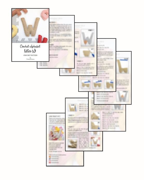 Letter W Crochet Pattern, Stuffed Amigurumi Capital Letters, Crochet ...