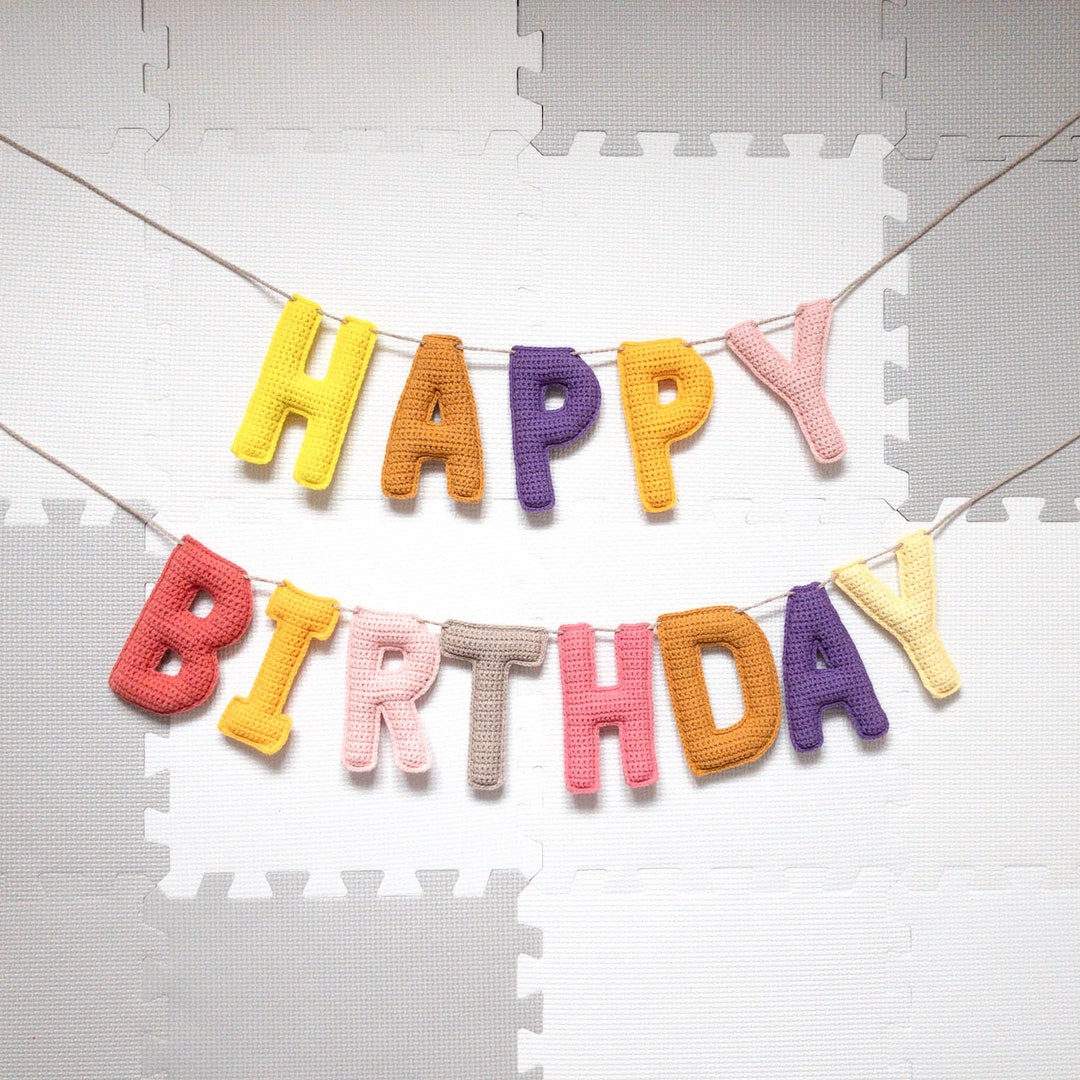 Happy Birthday Crochet Pattern, PDF Amigurumi Garland Pattern, Crochet ...