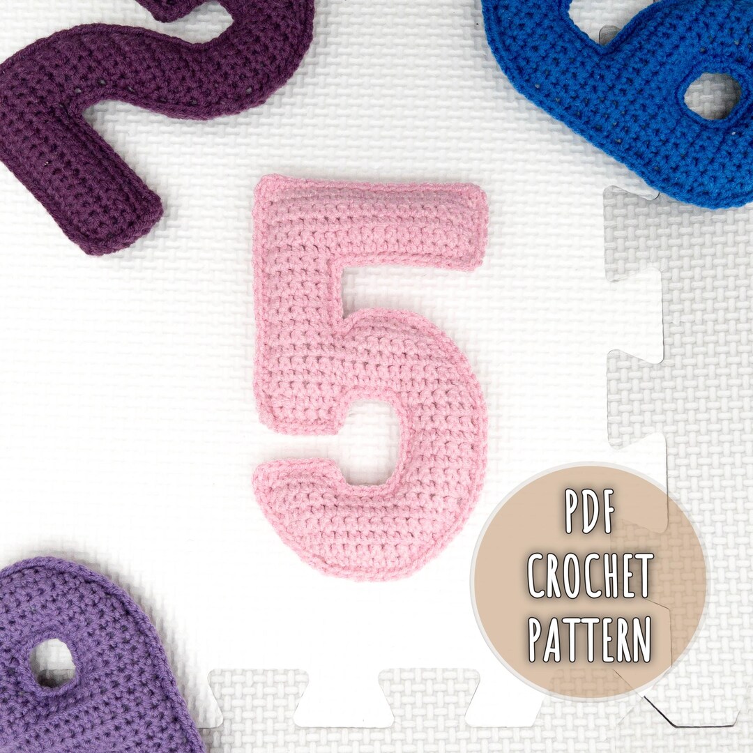 Number 5 Crochet Pattern, Soft Crochet Number Five, Amigurumi Number ...