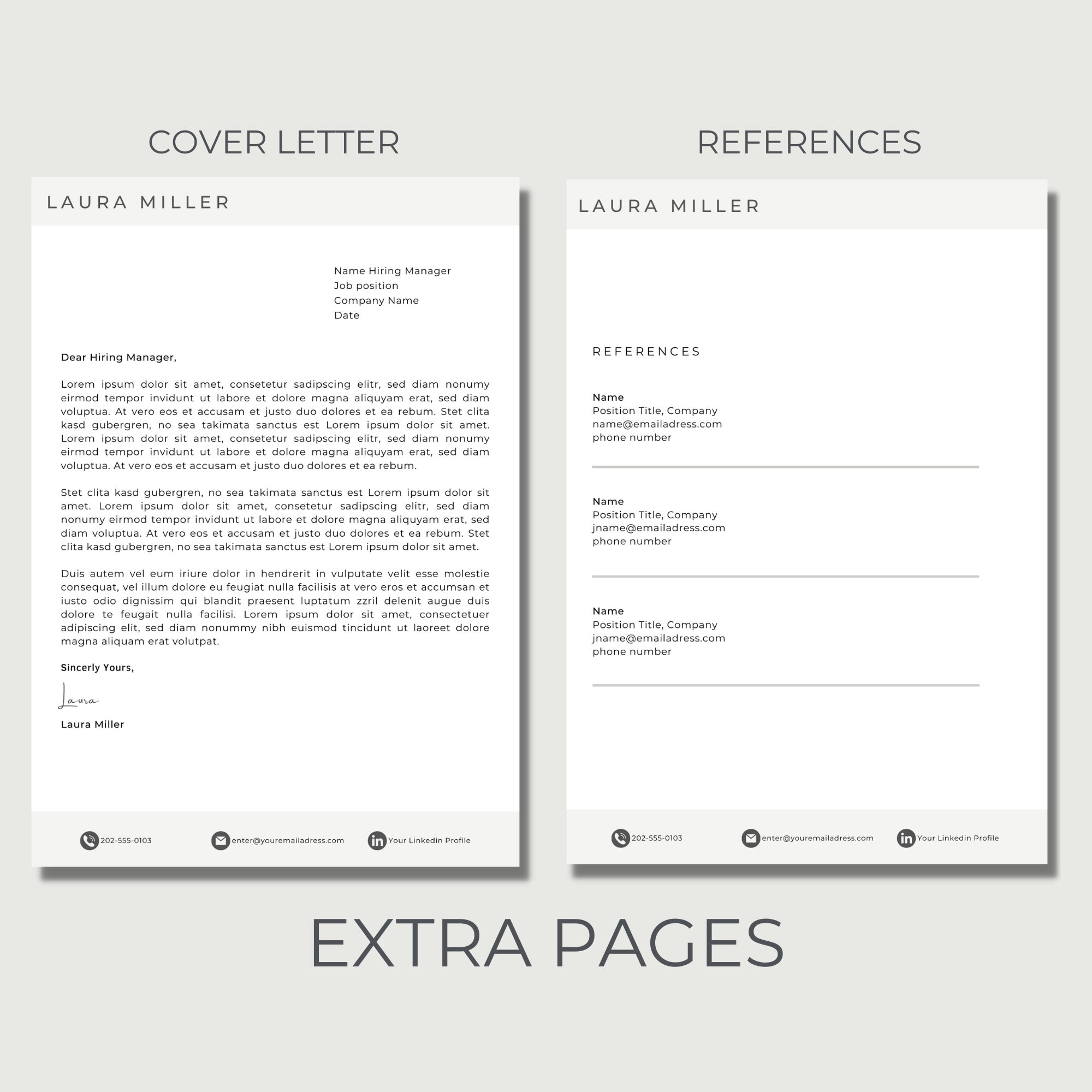 Modern Light Grey Resume Template | Resume Template Canva ...