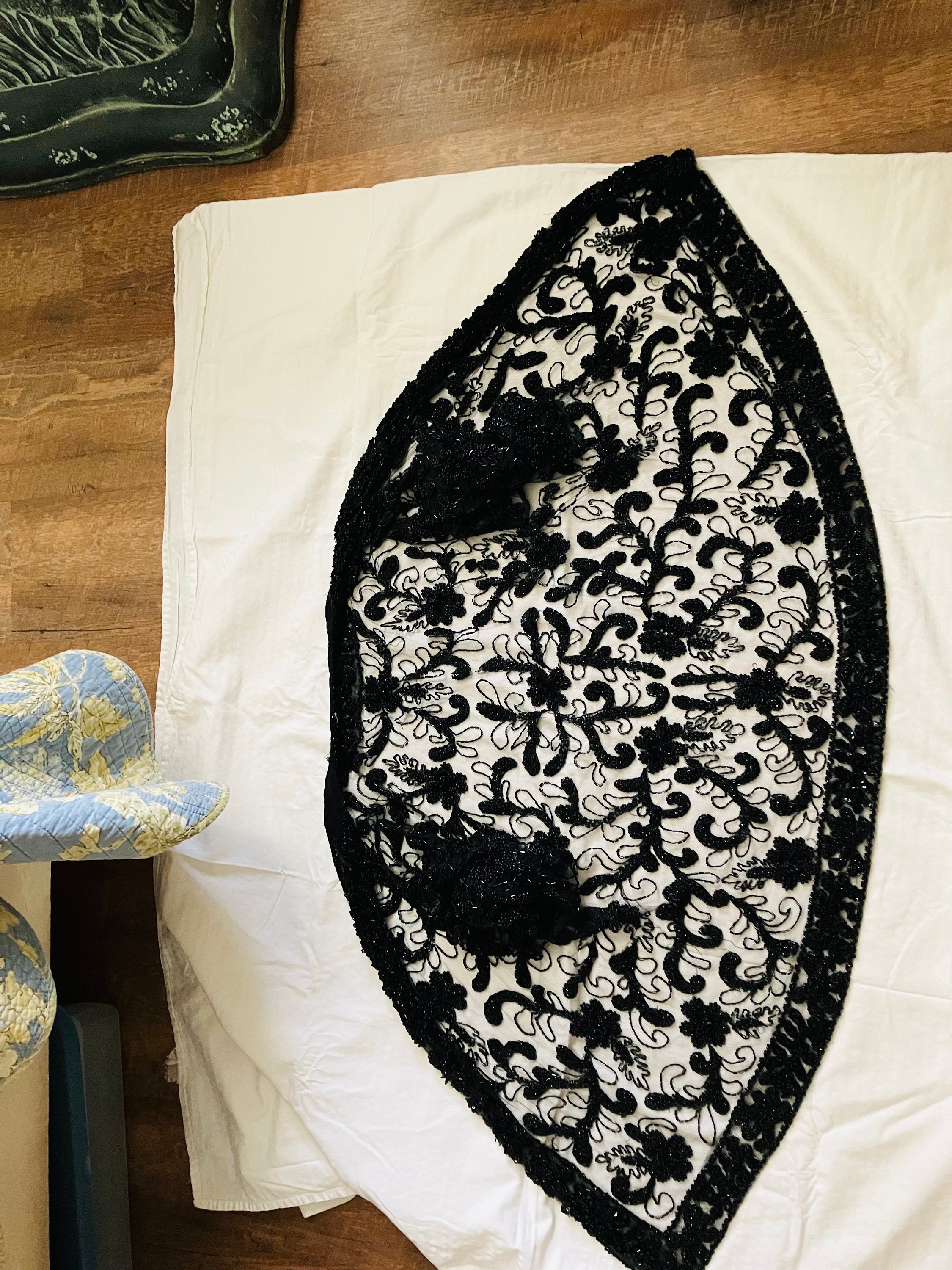 Vintage Black Beaded Evening Jacket, Extravagantly Embellished With ...