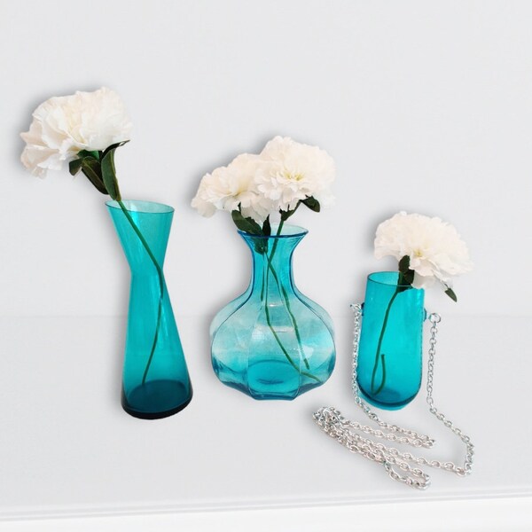 Teal Flower Vase - Etsy