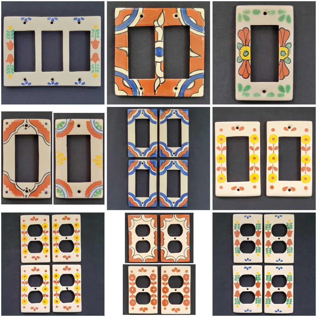 Hand Made Mexican Ceramic Wallplate Covers Switches and Plugs YOUR ...