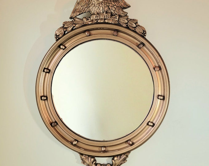 Antique Large Federal Eagle Bullseye Gilt Wood Wall Convex Mirror 30 ...