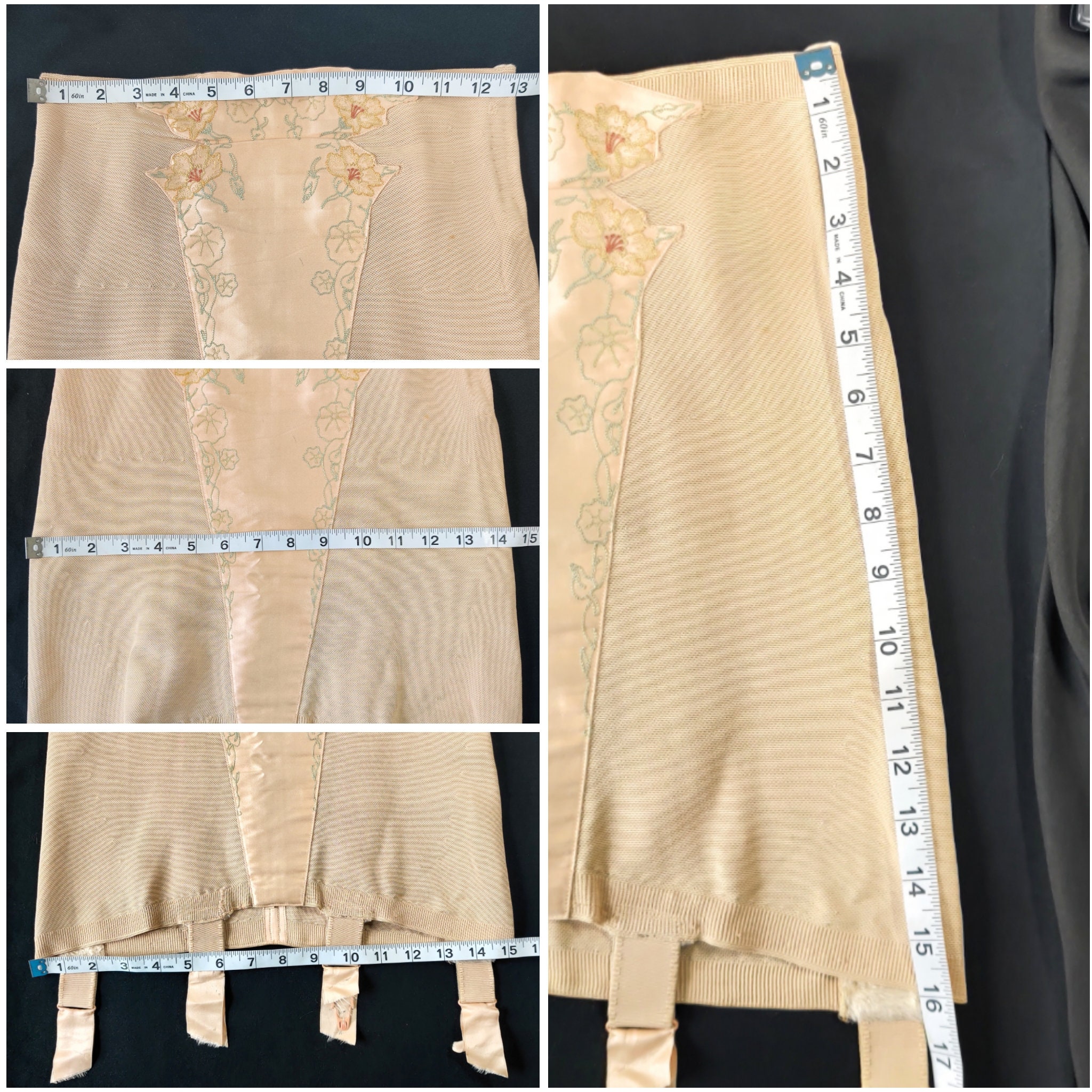 1940's Underbust Corset Open Bottom Girdle Shaper With Garters ...