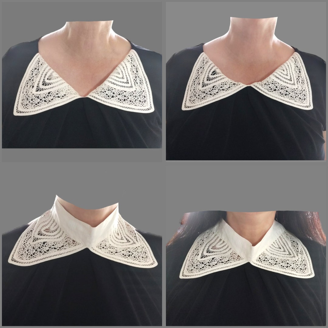 Antique Collar, Hand Made Lace Work, Vintage Hand Knitted Crochet ...