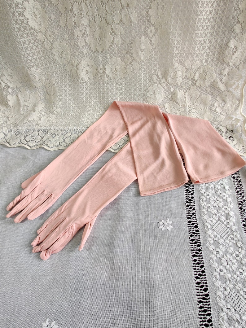 Vintage Full Length Opera Theater Style Gloves, Shoulder Length, Size 8 ...