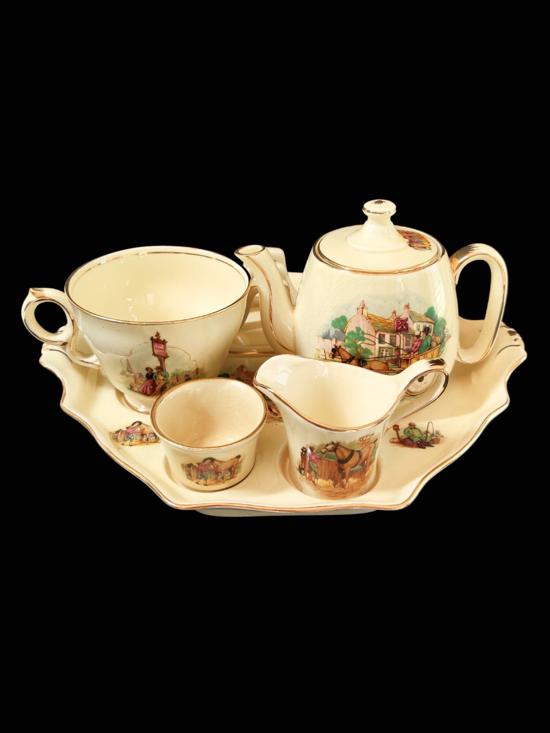 Vintage Breakfast Tea Set For One Royal Winton Grimwades Made In England Tray Toast Holder