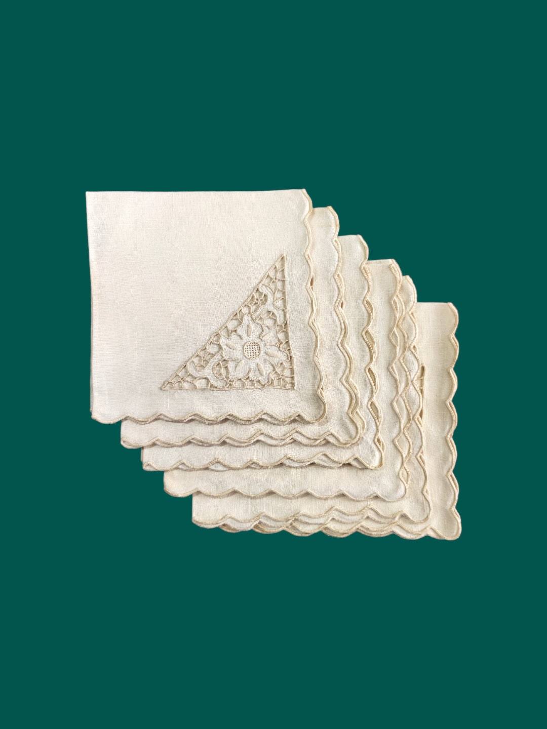 Choice of Vintage Madeira Lace Linen Cloth Dinner Napkins or Fine ...