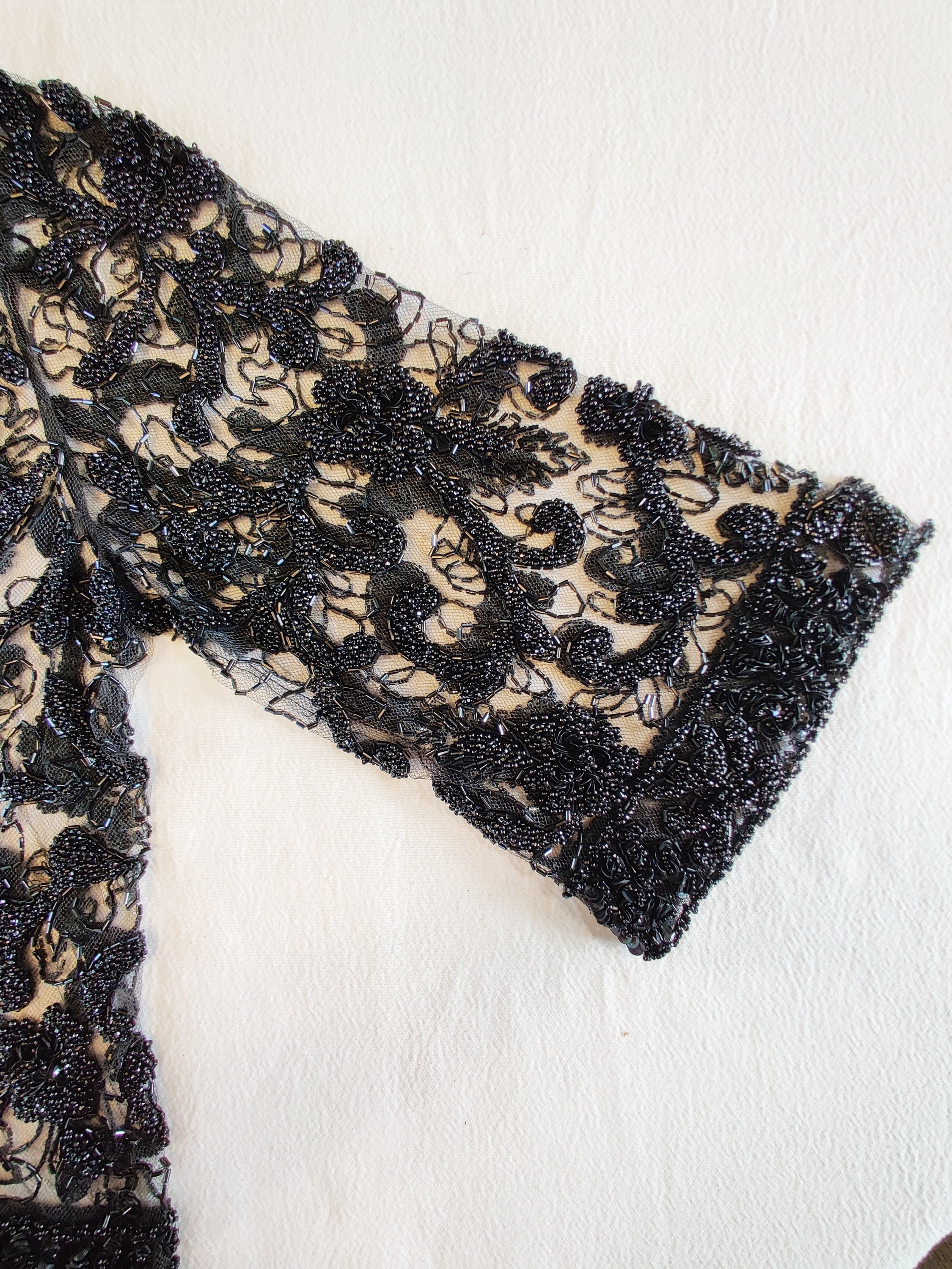 Vintage Black Beaded Evening Jacket, Extravagantly Embellished With ...