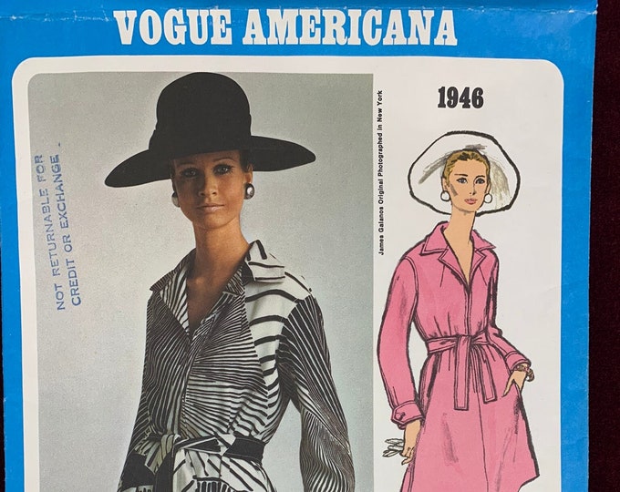 Vogue 1946 Vogue Americana James Galanos Couture Dress Pattern | Size ...