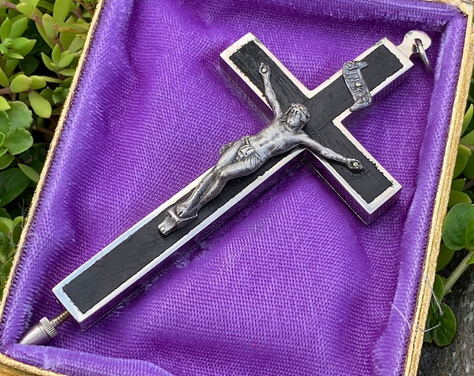 Vintage Reliquary Crucifix Cross Marked Germany | Opens to Ornate ...