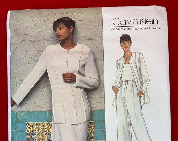 Vogue 1403 Calvin Klein Jacket, Skirt, Pants Sewing Pattern | Size 14 ...