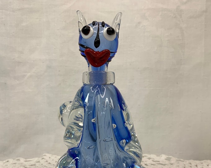 Vintage Murano Venetian Glass Cat Decanter With Stopper I & E D Murano ...