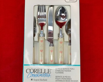 Corelle Coordinates FOREVER YOURS Flatware Set of 20 Pieces NOS Vintage ...