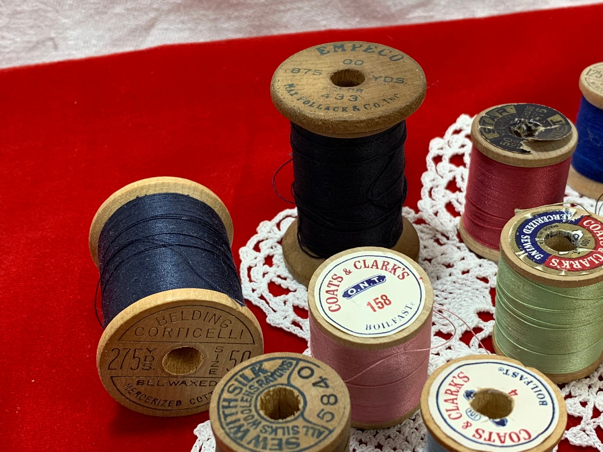 20 Wooden Spools of Vintage Thread Belding Coats & Clark - Etsy