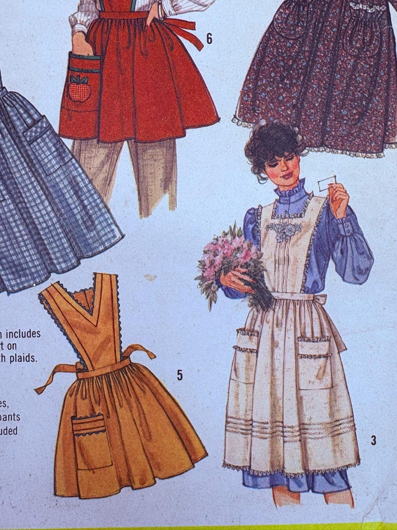 Vintage Simplicity 6173 Aprons in Two Lengths Sewing Pattern | Complete ...
