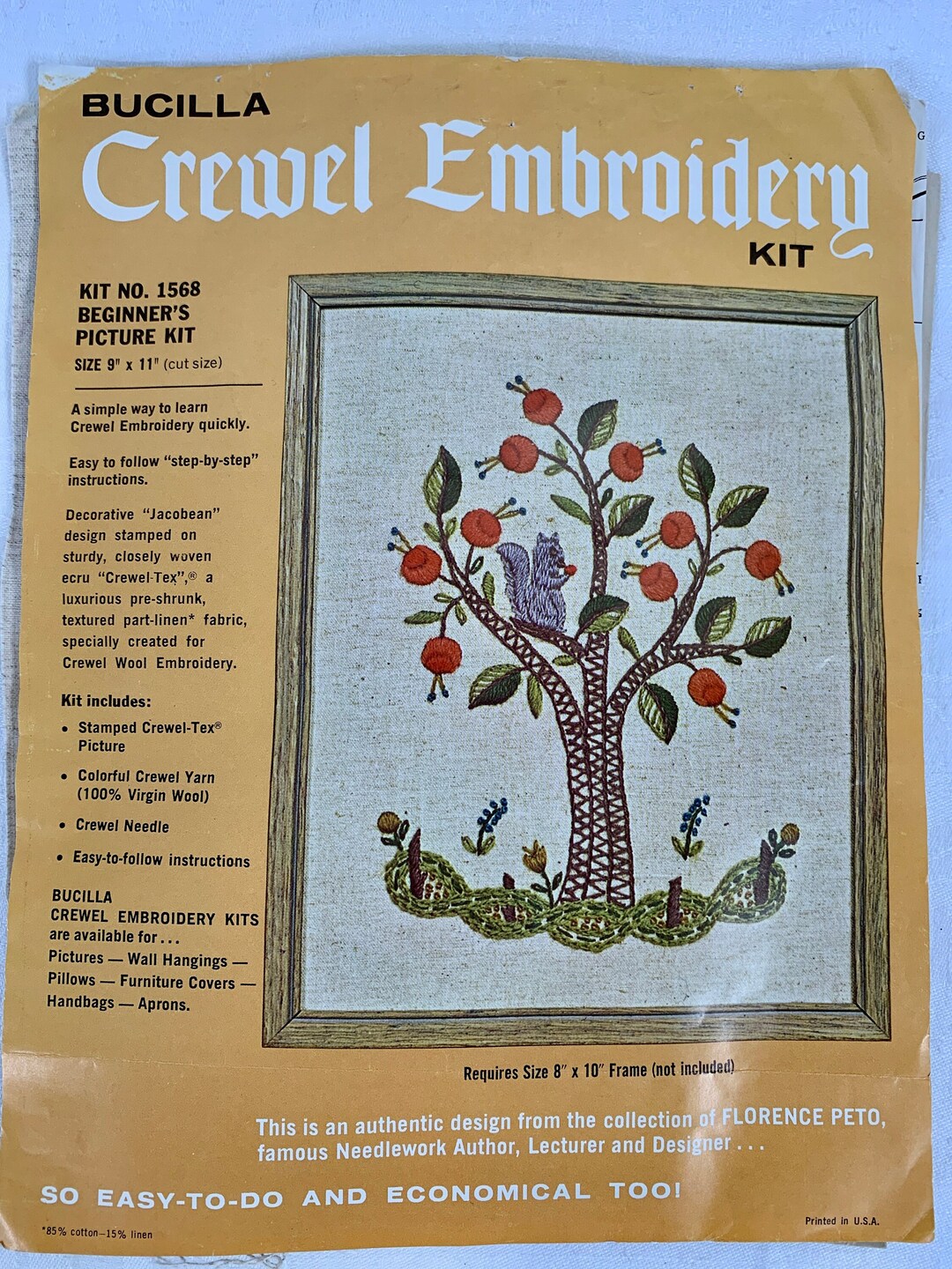 Vintage Bucilla Crewel Embroidery Kit 1568 Jacobean Tree and - Etsy