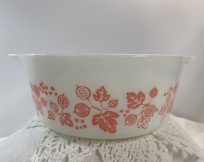 Vintage Pyrex Pink Gooseberry 472 1 1/2 Pint Casserole | Missing Lid ...