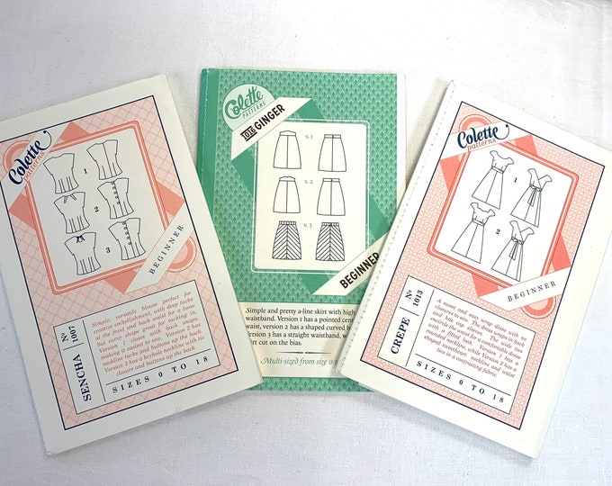 Colette Sewing Patterns Lot of 3 Patterns Blouse, Skirts, Dress All ...