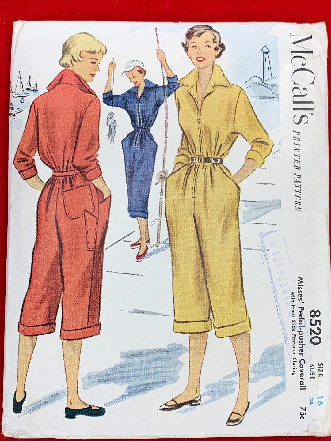 Mccalls 8520 Vintage Sewing Pattern 1950s Pedal Pusher Coverall | Dated ...
