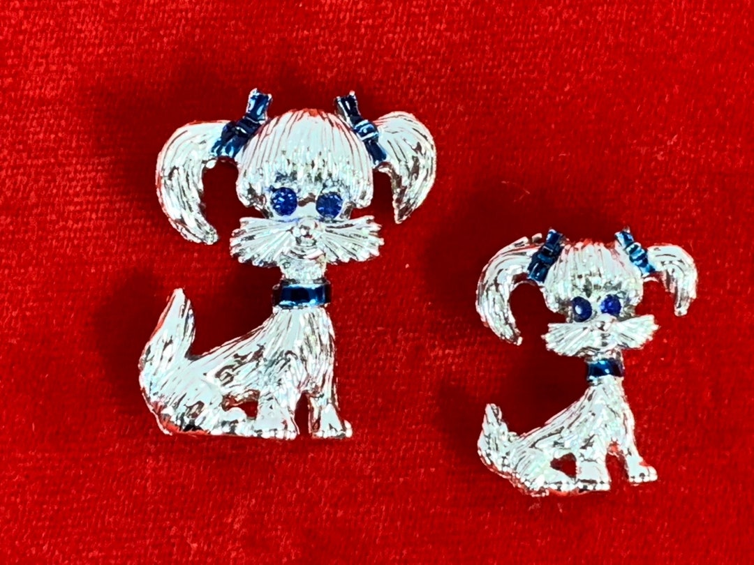 Vintage Gerry's Puppy Yorkie Pair of Pins Brooches - Etsy