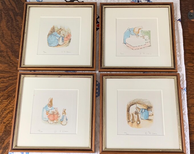 Set of 4 Framed Beatrix Potter Mrs Rabbit Sowa and Reiser Limited ...