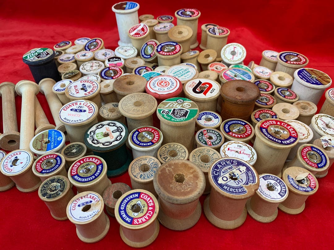Large Lot Over 100 EMPTY Vintage Wooden Sewing Thread Spools | Wooden ...