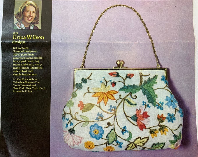 Columbia Minerva Creative Crewel Floral Handbag 6400/1 Kit Erica Wilson ...
