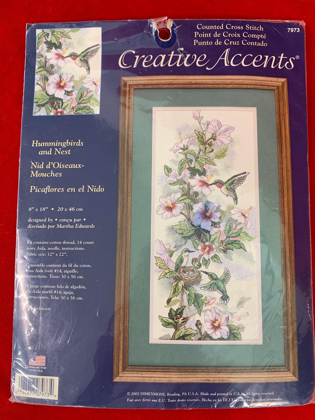 Vtg Dimensions Creative Accents "hummingbirds and Nest" Kit 7973 Cross ...