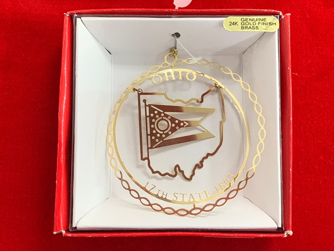 State of Ohio Nation's Treasures Vintage Souvenir Christmas Ornament ...