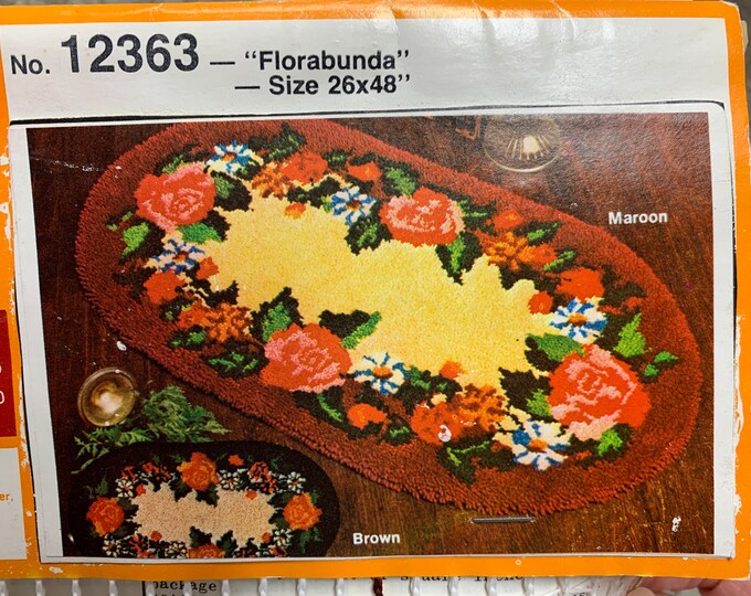 Vintage Bucilla Latch Hook Rug Canvas Only With Directions | Florabunda ...