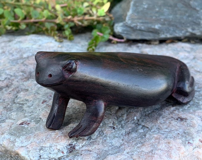 Carved Wood Stylized Frog | Frog Lover | Red Wood Carved Frog - Etsy