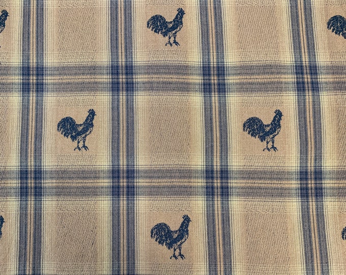 Woven Homespun Brown and Black With Woven Black Chicken Rooster Decor ...