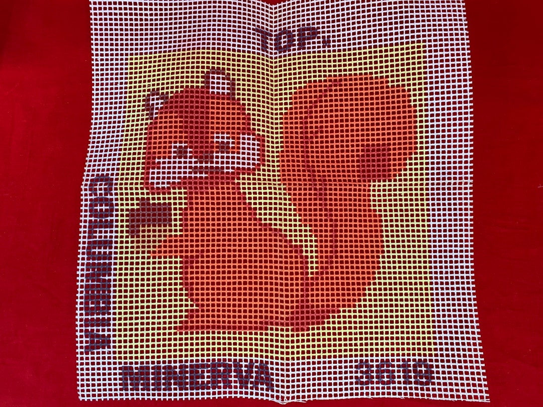 Vintage Printed Latch Hook Rug Canvas Squirrel Design 12 X 12 Canvas ...