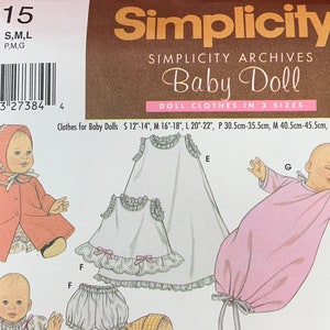 Simplicity 5215 Baby Doll Clothes Patterns Complete, Uncut, Factory ...