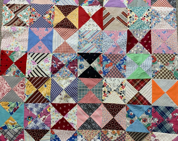 Small Vintage Quilt Top | Approx. 36 In. Square | Vintage 1940s 1950s ...