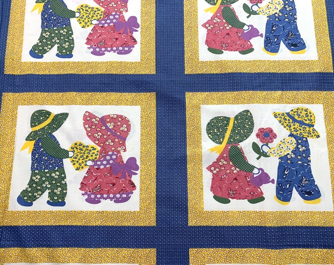 Sunbonnet Sue Overalls Sam Fabric Panels Yardage | 24 Panels | 1930s ...