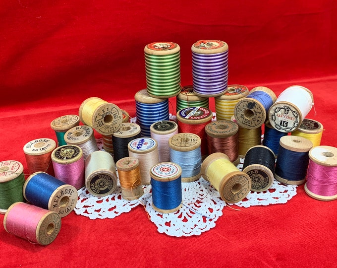 32 Wooden Spools of Vintage Thread | Belding, J&P Coats, Melrose, Star ...