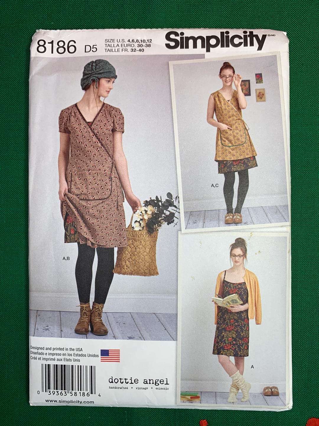 Simplicity 8186 Misses Slip, Slip Dress, Wrap Dress Sz 4,6,8,10,12 ...