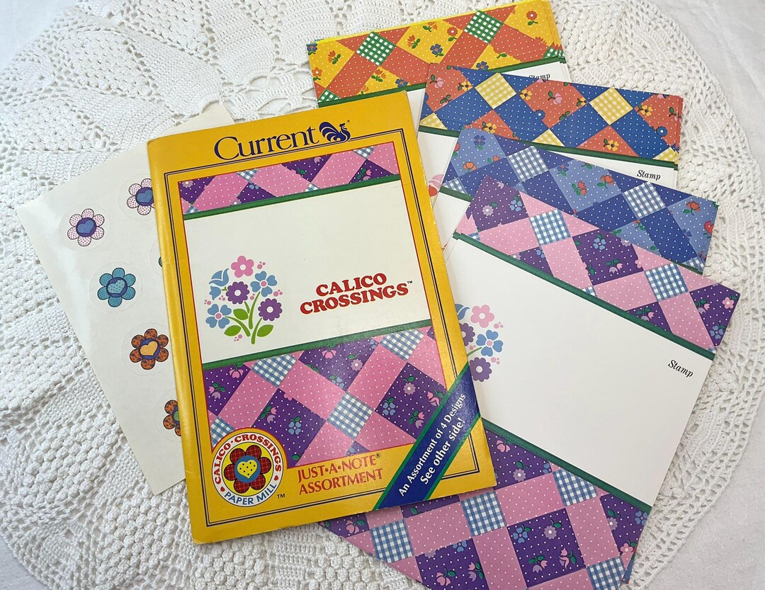 Vintage Current Just A Note Assortment Calico Crossings Complete 12 ...