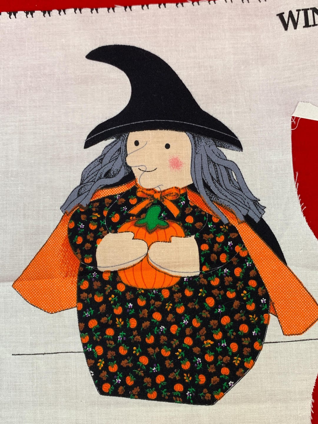 Vintage Winnie Witch Halloween Cut and Sew Fabric Panel to Make Stuffed ...