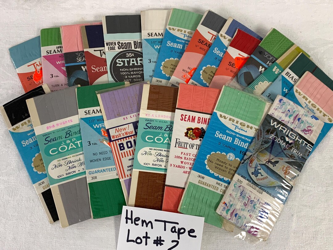 Vintage Seam Binding/hem Tape NOS Lot of 20 Talon, Wright's, J&P, Star ...