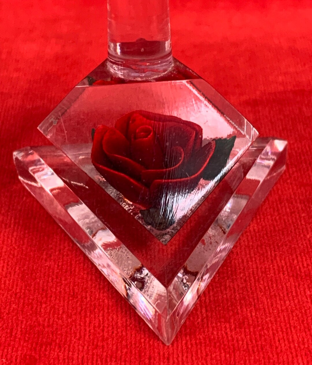 Vintage Lucite With Rose Ring Holder Lucite Vanity Ring Display Holder ...
