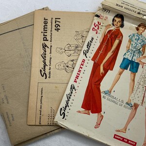 Vintage Simplicity 4971 Misses Pajama Printed Sewing Pattern | Size 16 ...