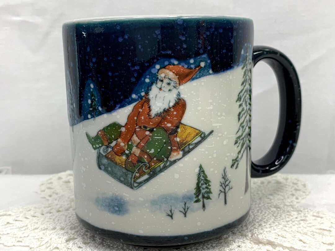 Vintage Otagiri Christmas Santa Coffee Mug Emily Hollinger Woodland ...